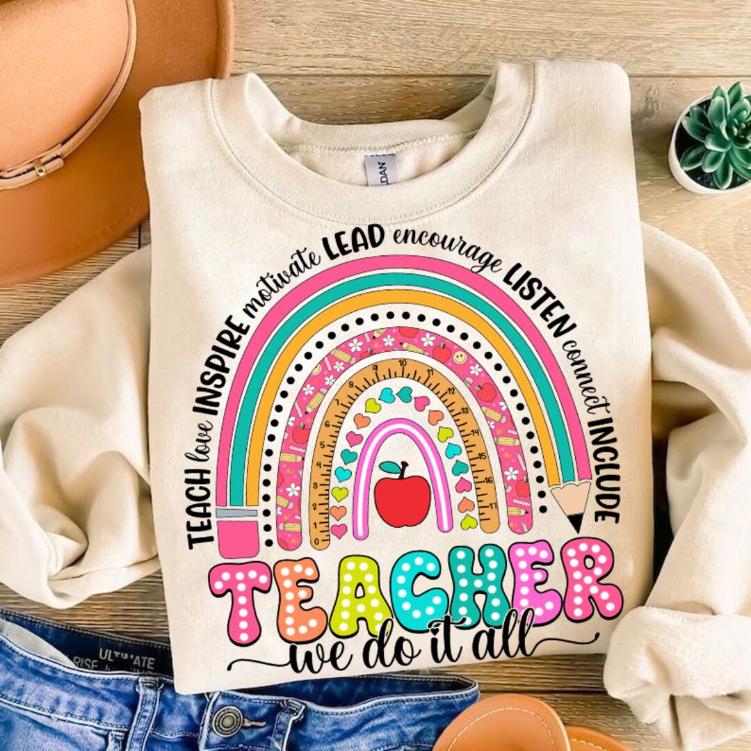 Teacher Rainbow Png, Dalmatian Dots Png, Back to School Png, Teacher ...