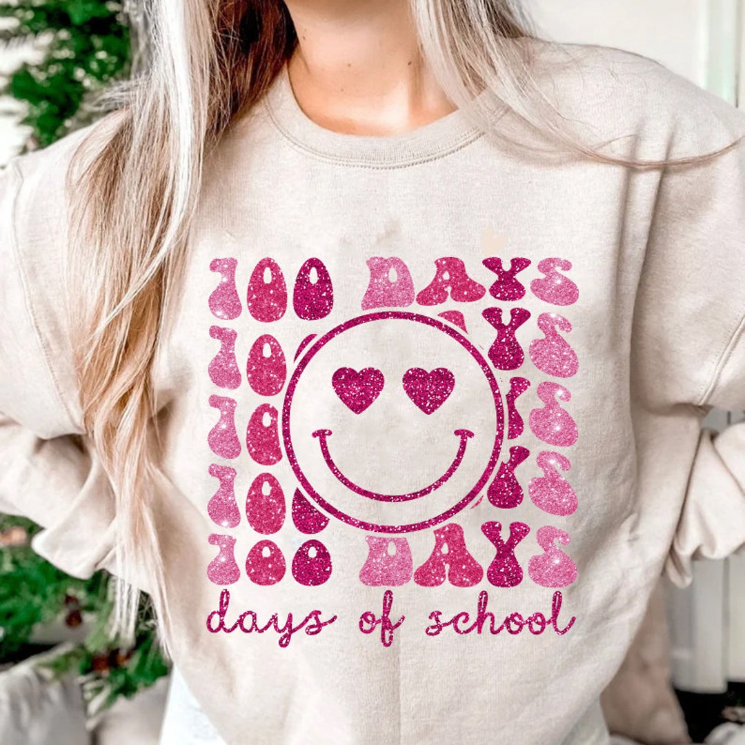 100 Days of School Png, Happy 100 Days of School Faux Sequin PNG ...