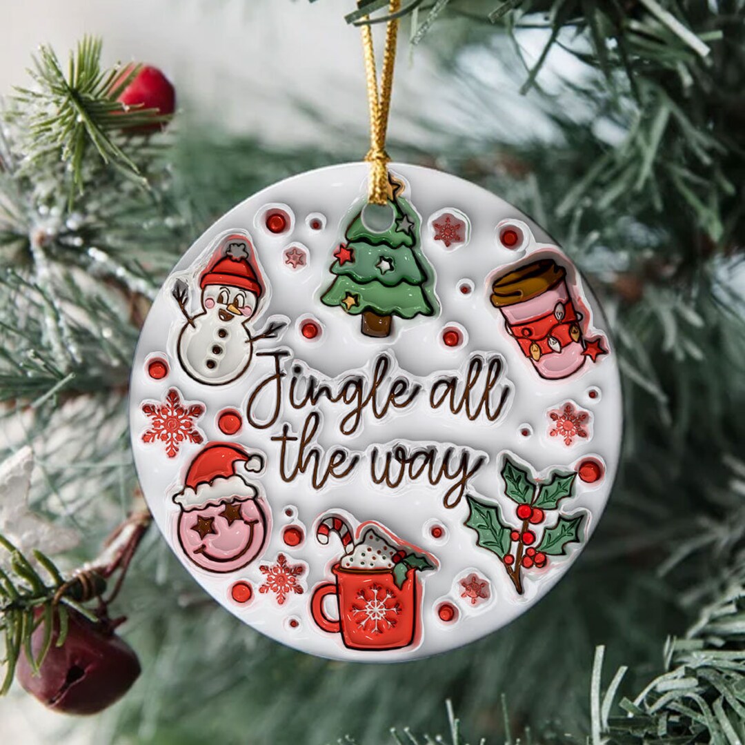 3D Jingle All the Way Inflated Ornament Png Tis the Season - Etsy