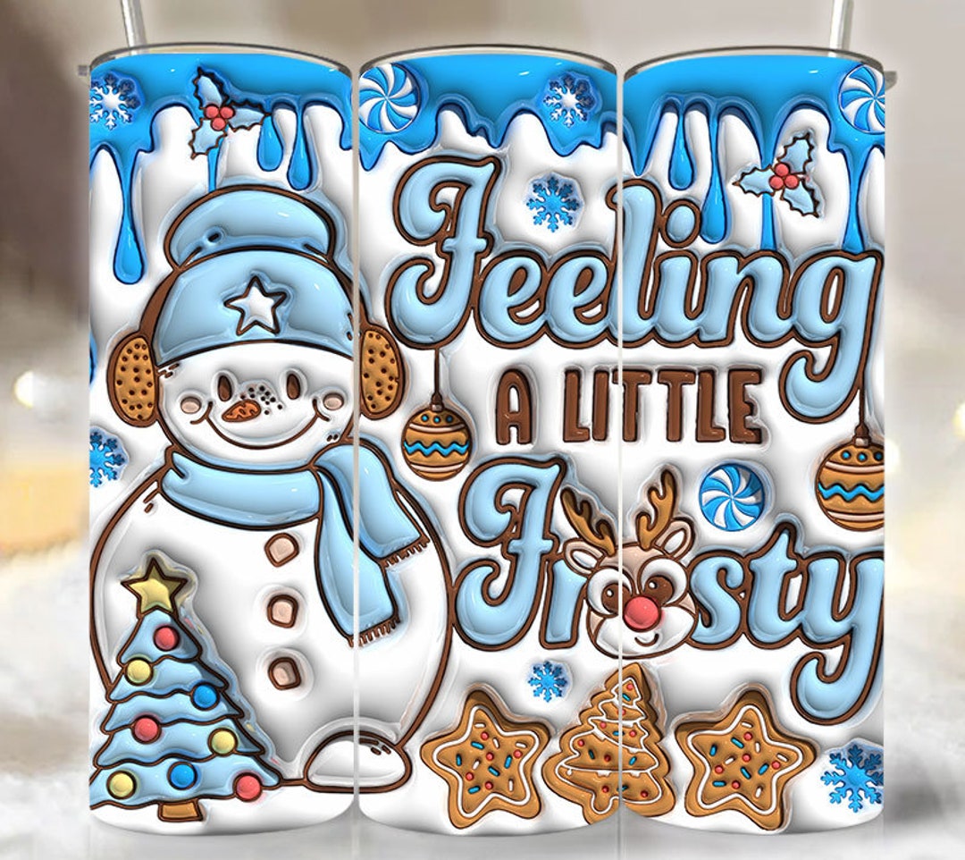 3D Feeling a Little Frosty Inflated Tumbler Wrap, 3D Snowman Christmas ...