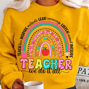 Teacher Rainbow Png, Dalmatian Dots Png, Back to School Png, Teacher ...