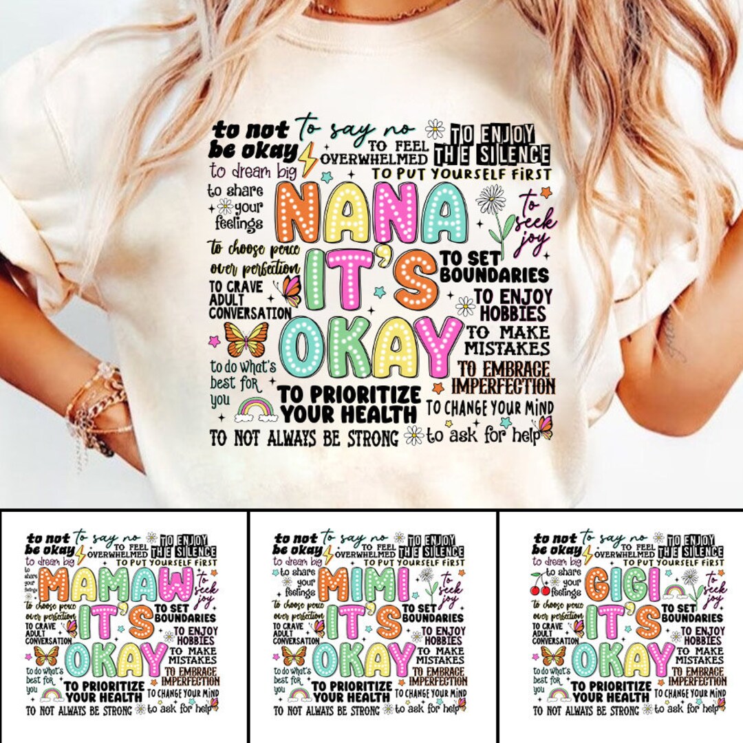 Retro Nana It's Okay PNG Digital File Sublimation Design, Mamaw Gigi ...