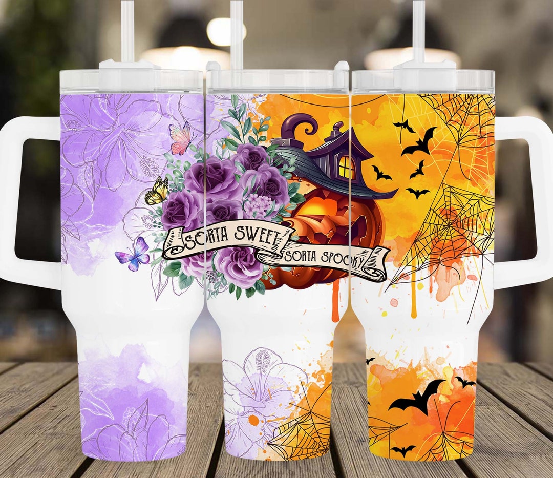 Sorta Spooky Sorta Sweet 40oz Quencher Tumbler Wrap, Halloween 40oz ...