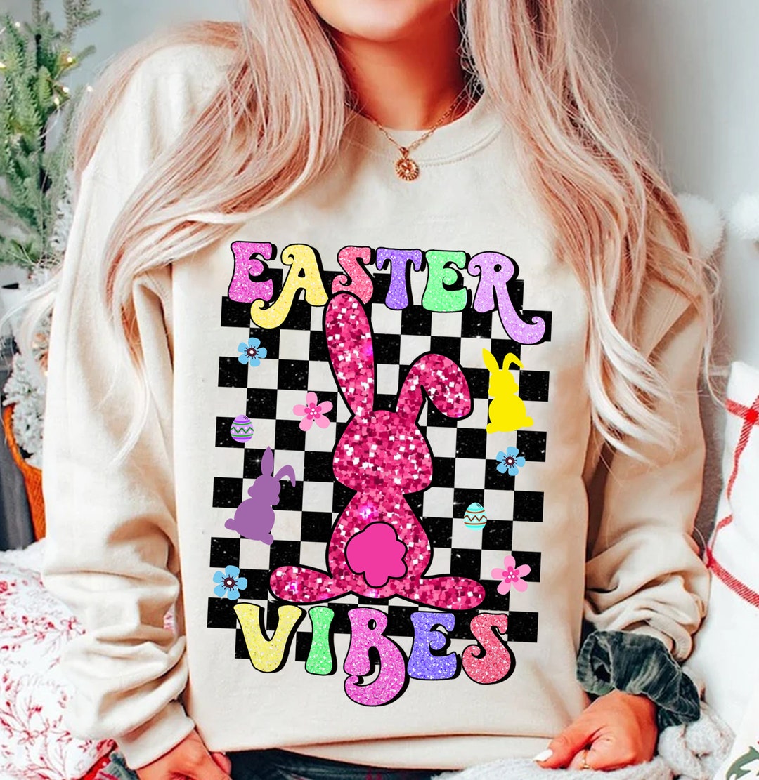 Easter Vibes Peep Faux Sequin Png, Easter Bunny Png, Leopard Smiley ...