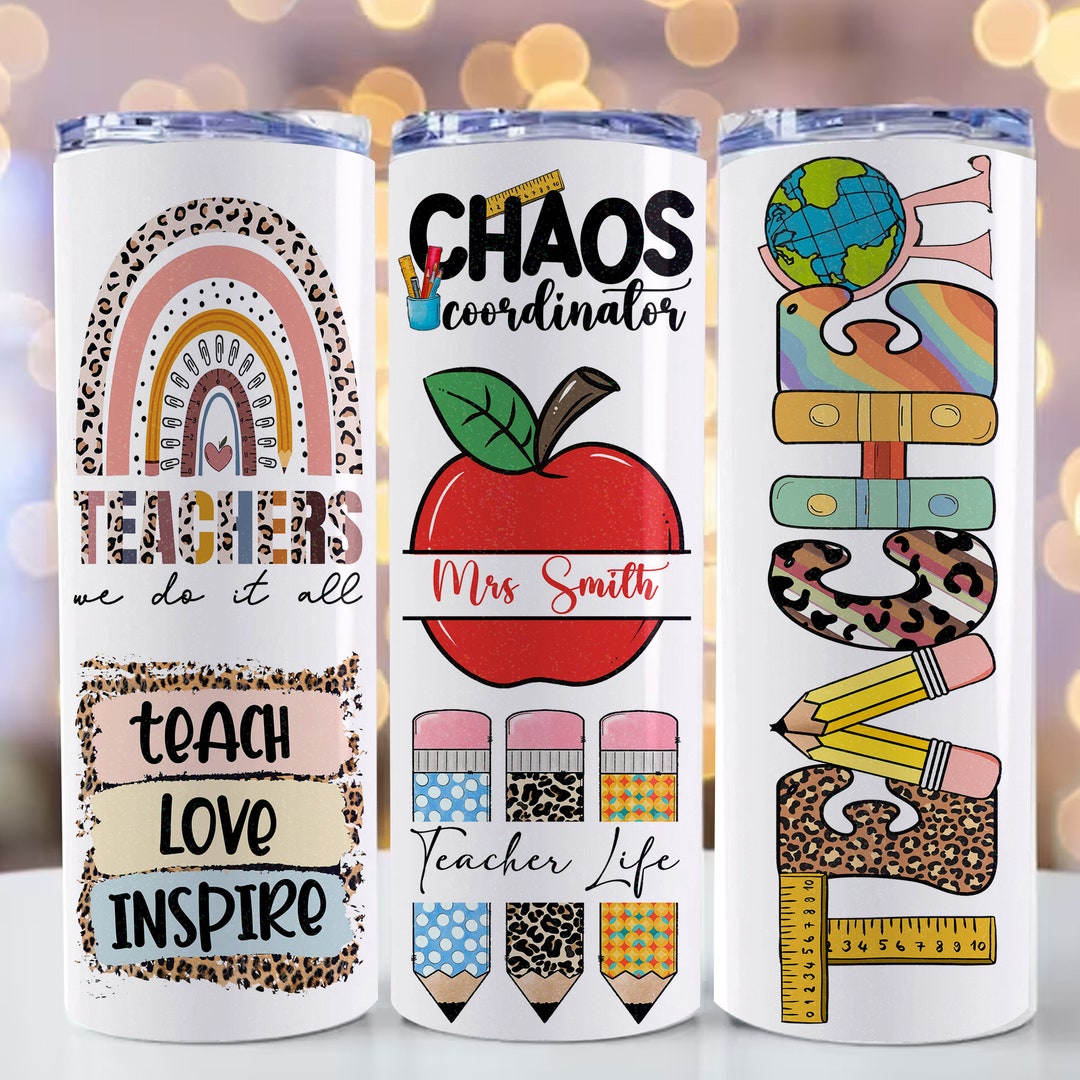 Personalized Teacher 20oz Sublimation Tumbler PNG Design, Teacher ...
