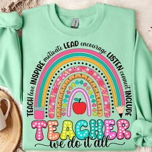 Teacher Rainbow Png, Dalmatian Dots Png, Back to School Png, Teacher ...
