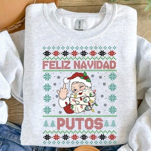 Feliz Navidad Putos Ugly Christmas PNG, Funny Santa Claus Spanish ...