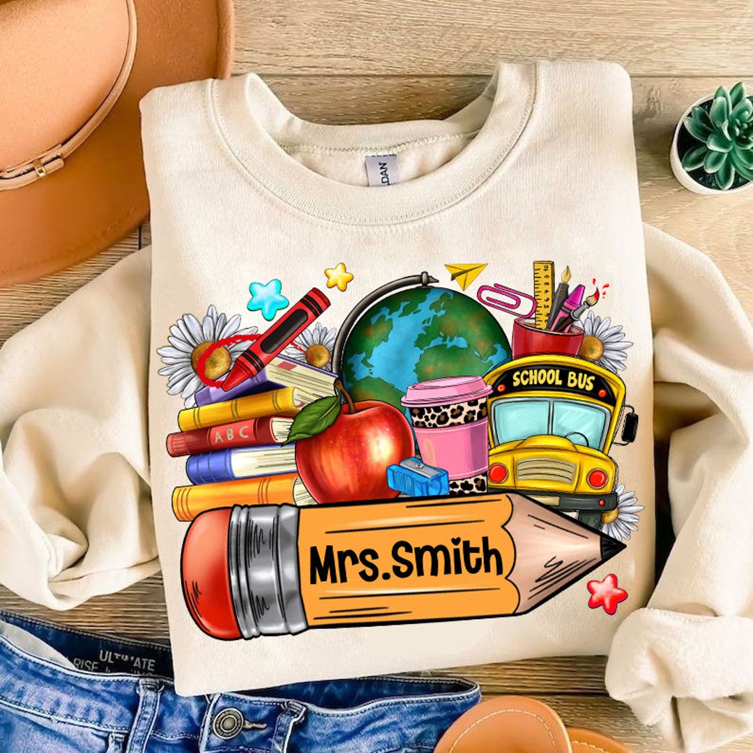 Custom Teacher Pencil Png Sublimation, Back to School Png, School Life ...