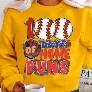 100 Day's of Home Runs PNG Sublimation Design, Happy 100 Days Png ...