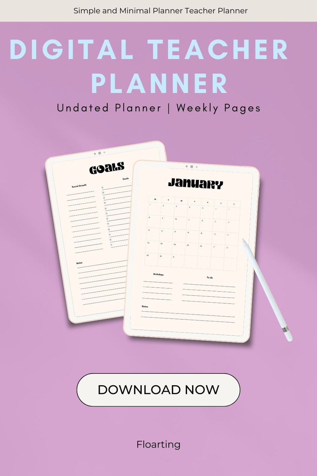 DIGITAL TEACHER PLANNER, 2023 & 2024 Academic Planner, Lesson Plan ...