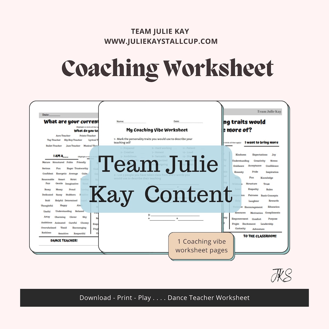 Coaching Worksheet -teaching Worksheet- Coaching Style - Etsy
