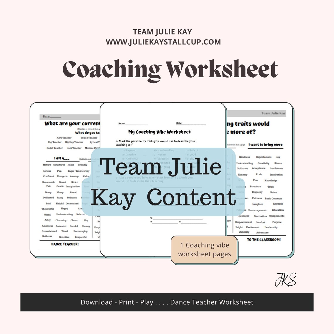 Coaching Worksheet teaching Worksheet Coaching Style - Etsy