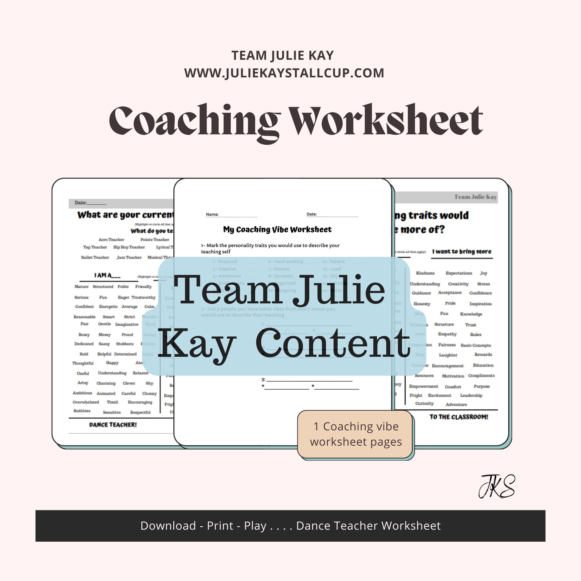Coaching Worksheet -teaching Worksheet- Coaching Style - Etsy