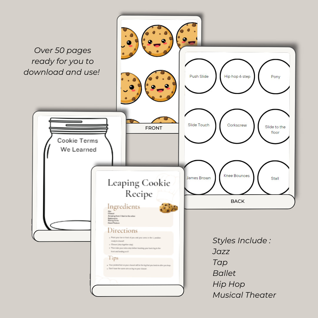 Cookie Themed Dance Class - Tools - Print and Use ! - Etsy