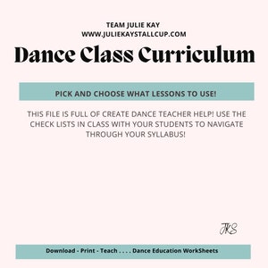 Curriculum Variety Pack- Dance Class Lesson Ideas- Syllabus Checklist ...