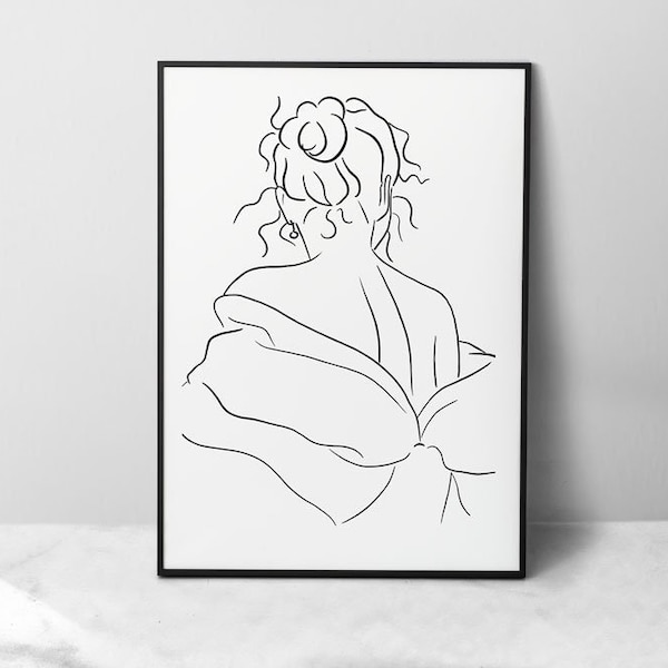 Women From Behind Line Art - Etsy