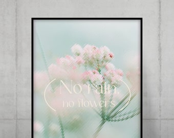 Flower Umbrella No Rain No Flowers Vintage Poster Home Decor Wall Decor ...