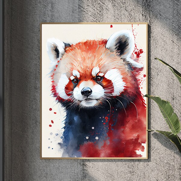 Red Panda Watercolor - Etsy