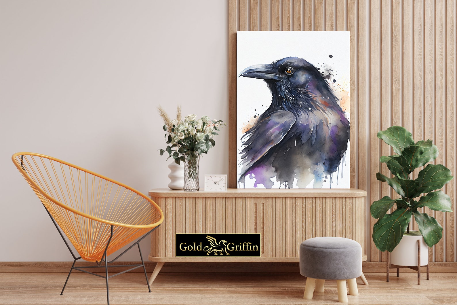 Printable Black Raven Art Print Watercolor Black Raven Wall - Etsy