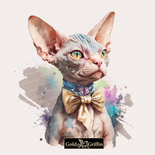 Sphynx Cat Art - Etsy