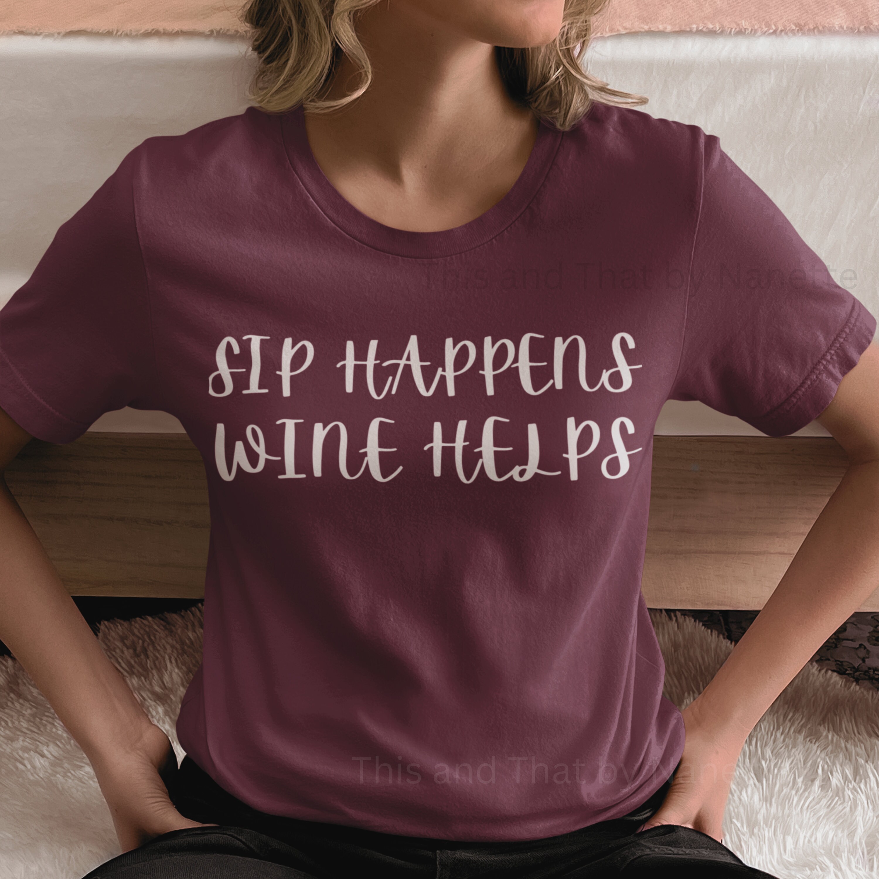 Sip Happens Wine Helps, Funny Wine T Shirt for Women, Wine Lover T ...