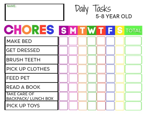 Free Printable Chore Chart For Year Olds With Pictures!, 51% OFF