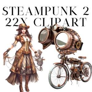 Steampunk 2 Clip Art 22 X PNG Bundle Planners Stickers Digital - Etsy