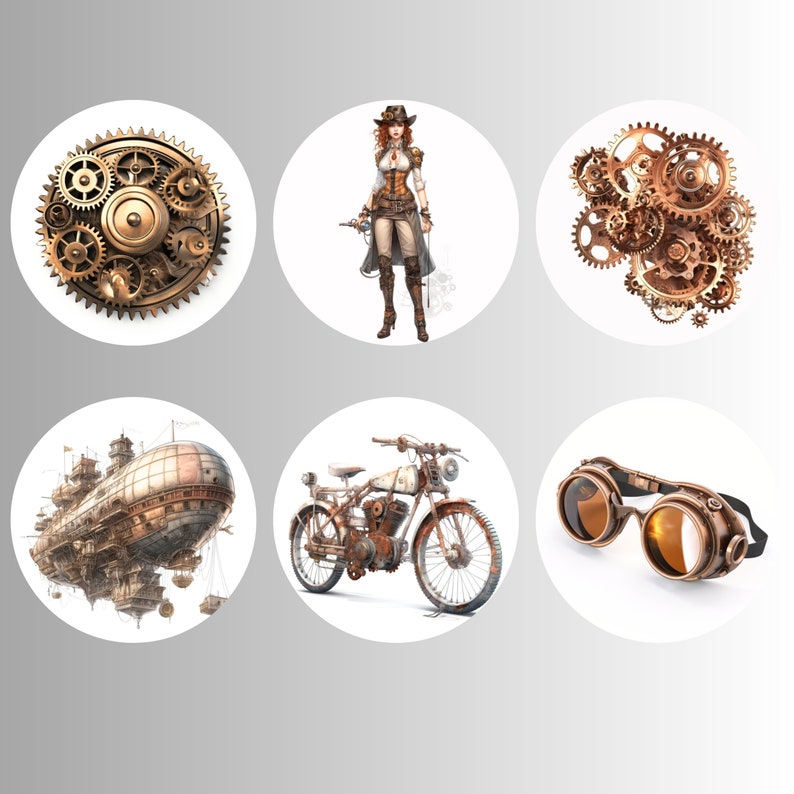 Steampunk 2 Clip Art 22 X PNG Bundle Planners Stickers Digital - Etsy