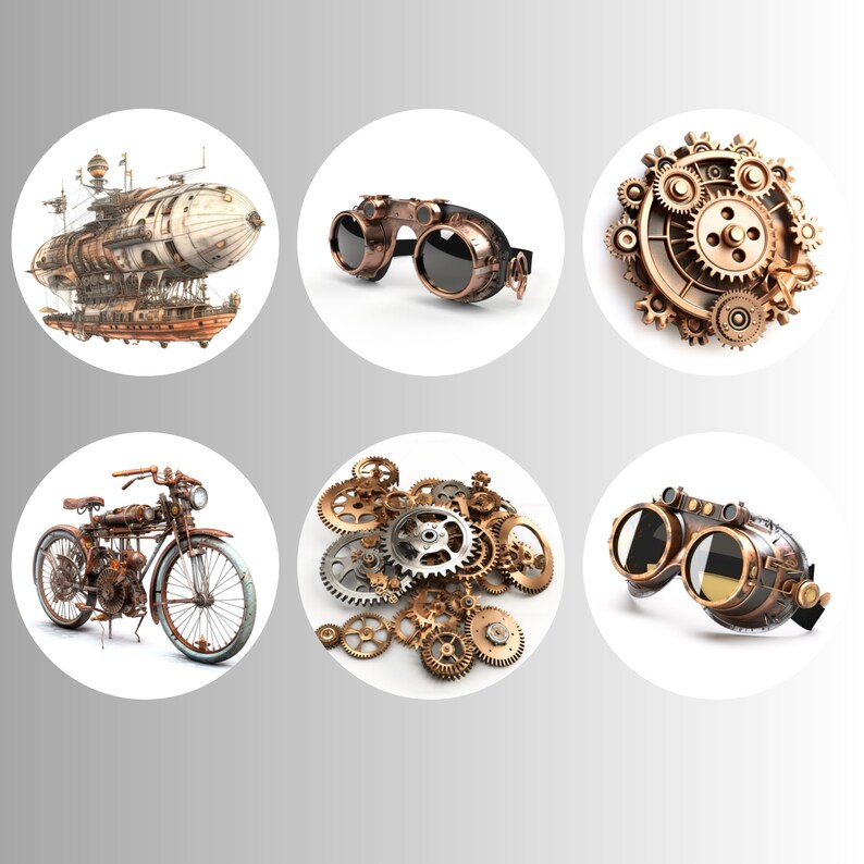 Steampunk 2 Clip Art 22 X PNG Bundle Planners Stickers Digital - Etsy