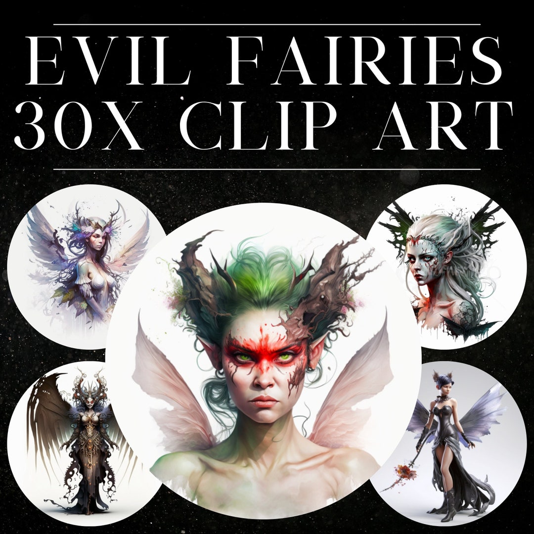 Evil Fairies 30x Clipart Bundle Watercolour Art Witchy Mystical Occult ...
