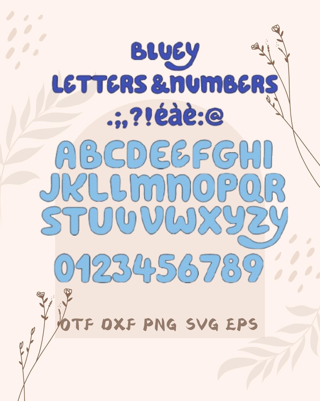 Bluey Font Birthday Girl Boy Numbers - Etsy UK