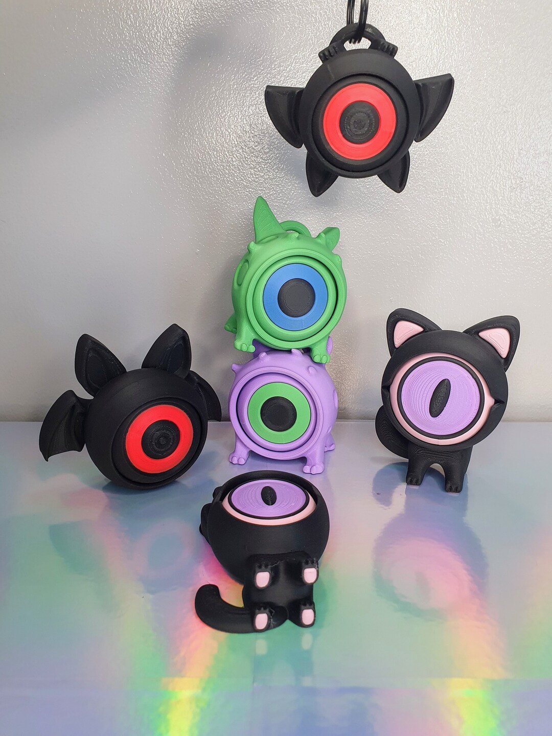 3D Printed Roll Eye Monsters Fidget Toy and Keychain Fun and Stress ...