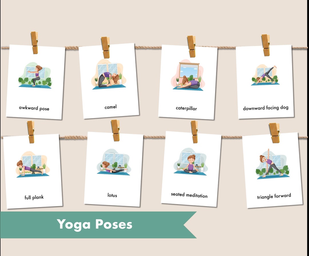 Yoga Poses Flashcards Digital Download Printable Yoga - Etsy Israel