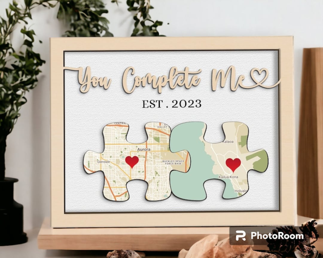 Personalized You Complete Me Puzzle Sign, Custom Where It All Began ...
