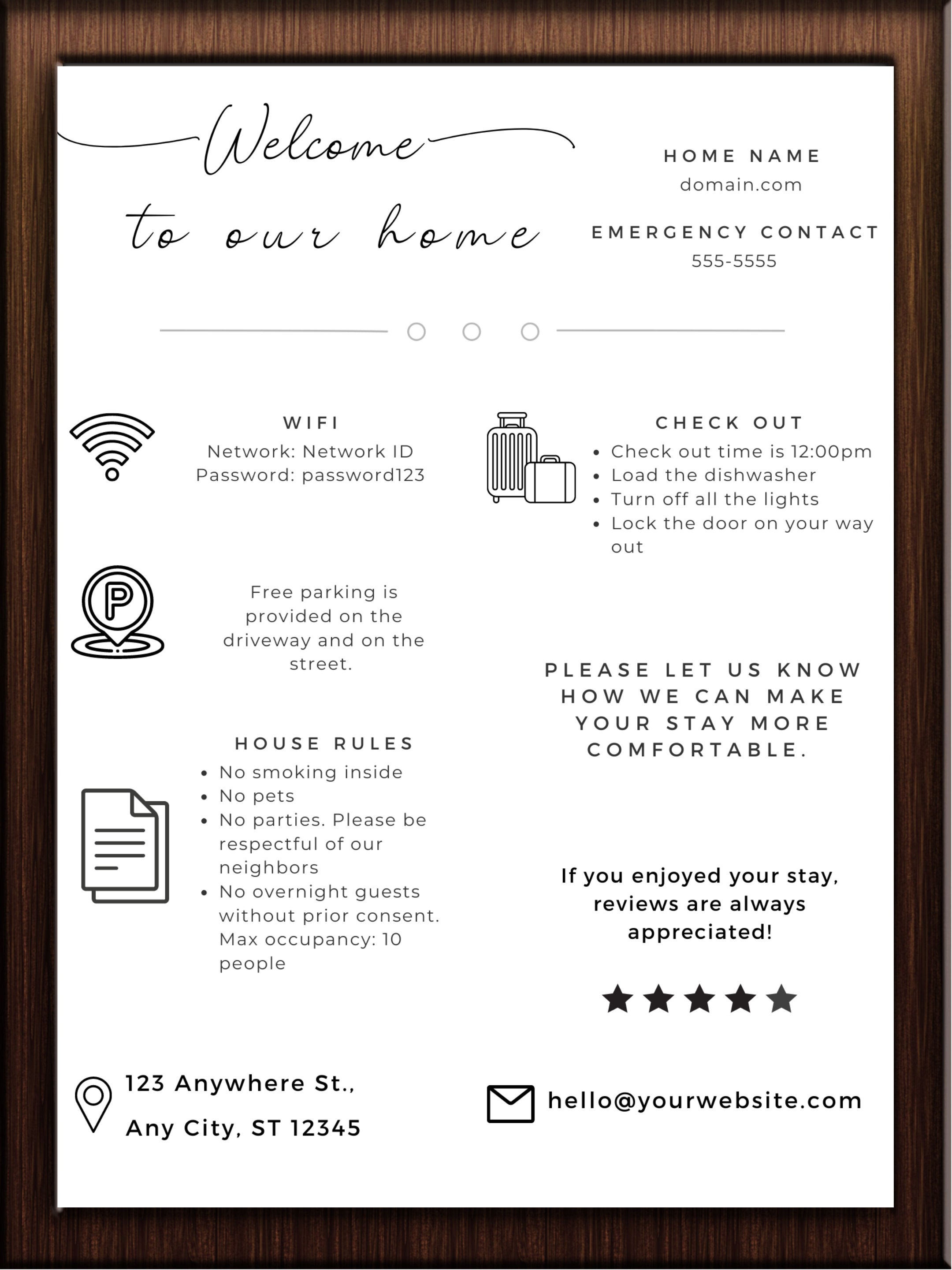 Editable Vacation Rental Sign Bundle, Airbnb Welcome Sign, VRBO ...