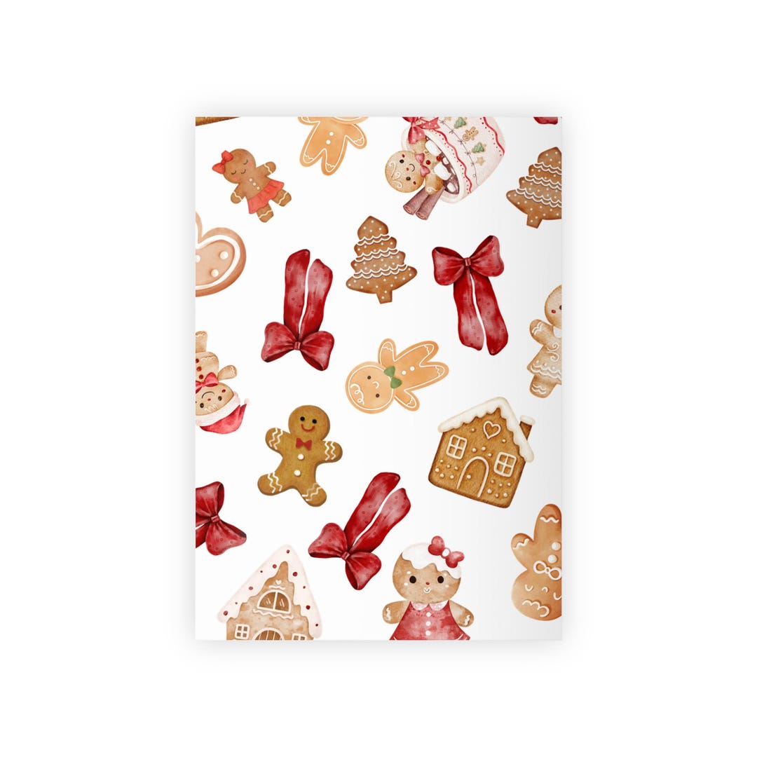 Gingerbread Wrapping Paper Roll | Watercolor Christmas Gift Wrap - Etsy
