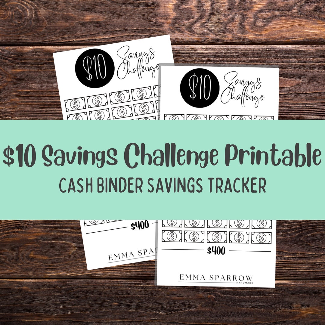 10 Savings Challenge Printable Budget Binder Cash Savings Savings ...