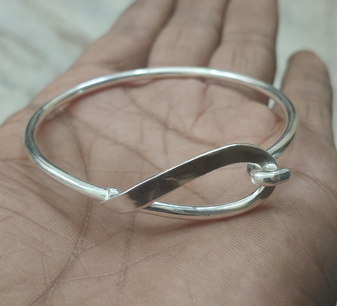 Handmade Solid Silver Big Hook Bangle: Caribbean Bracelet - Etsy