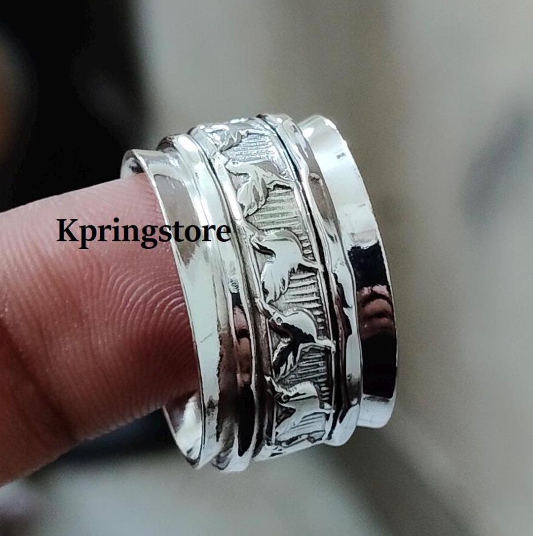 Sparrows Spinning Ring, Silver Fidget Spinner Ring, Sparrow, Birds ...
