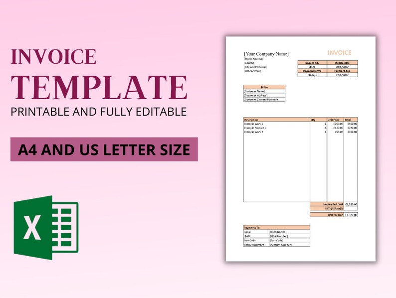 Sales Invoice Template - Etsy