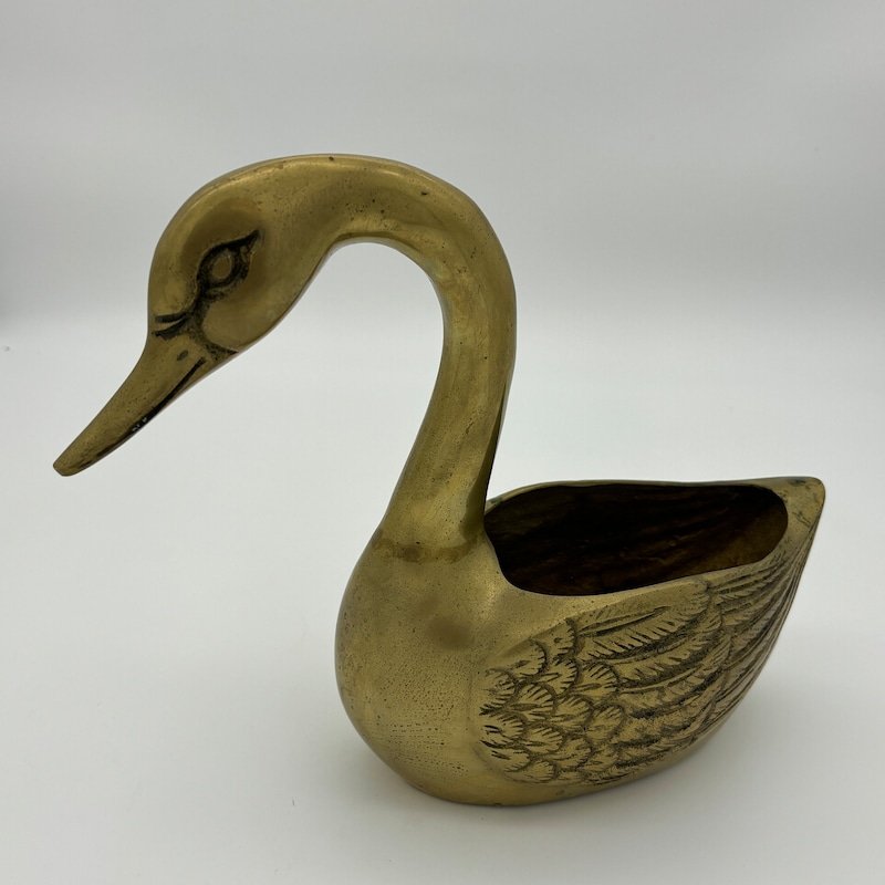 Brass Swan Planter - Etsy