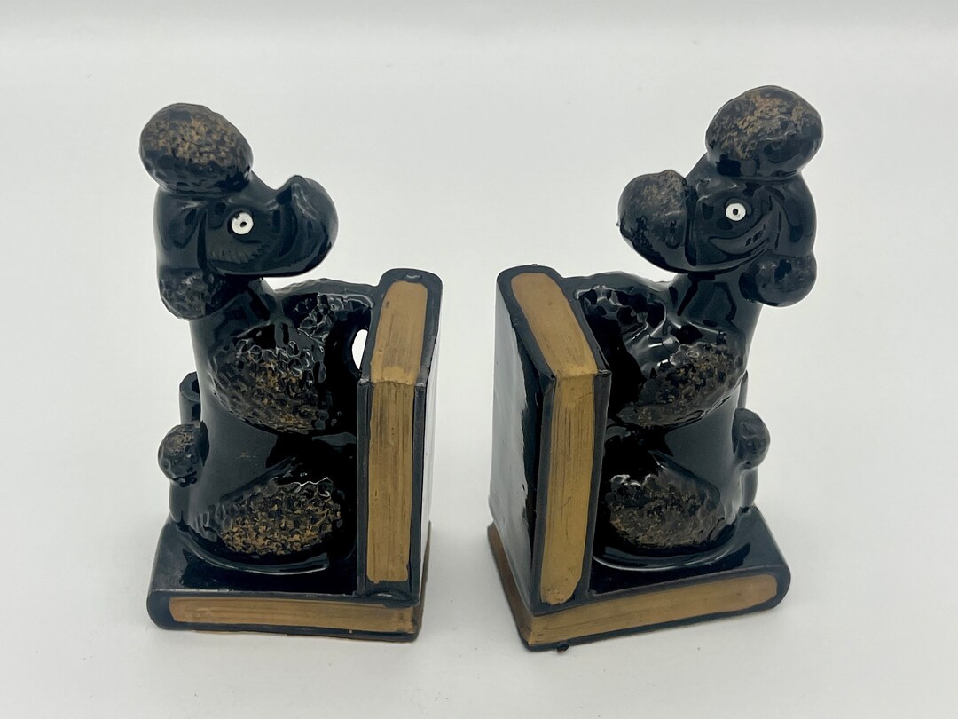 Mid-century Modern Poodle Bookends With Pen Holder - Etsy