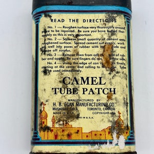 Vintage Camel Worlds Best Tube Patch tube Patch Container W/ Tube Patch ...