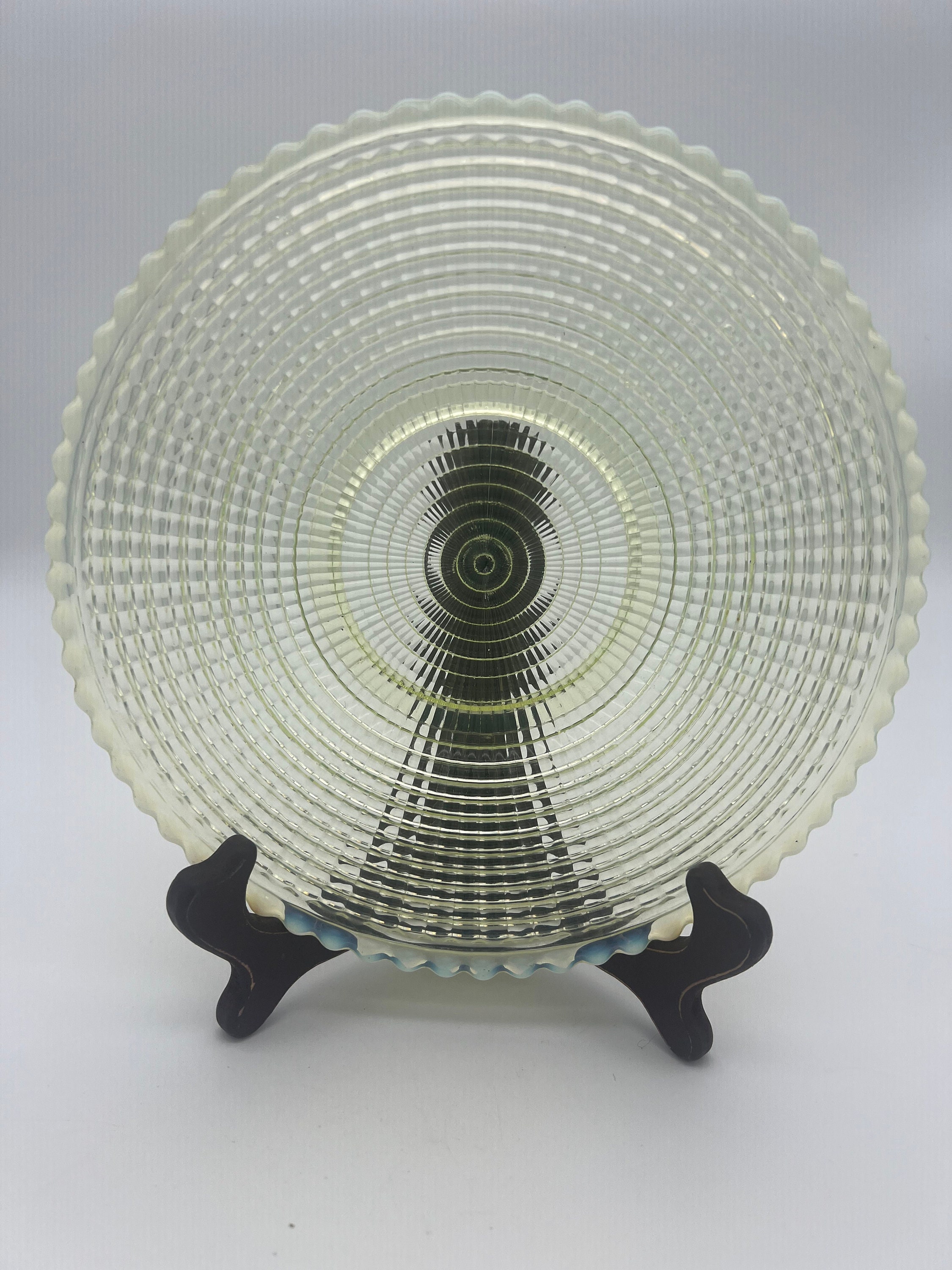 Antique Albany Canary Vaseline Glass Plate - Etsy