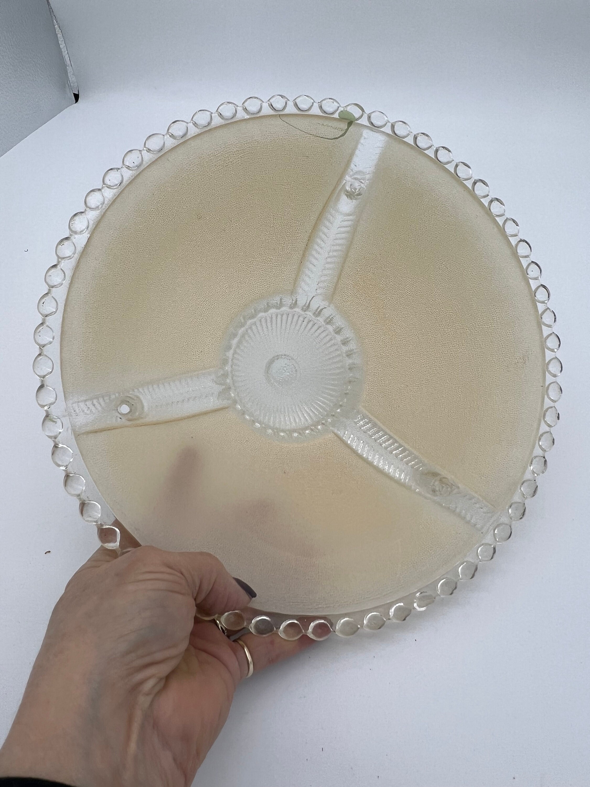 Vintage 1940’s Cream Colored Glass Light Fixture Art Deco Style - Etsy
