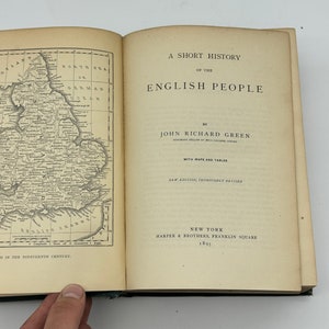 1895 A Short History of the English People Green Hardcover Illustrated ...