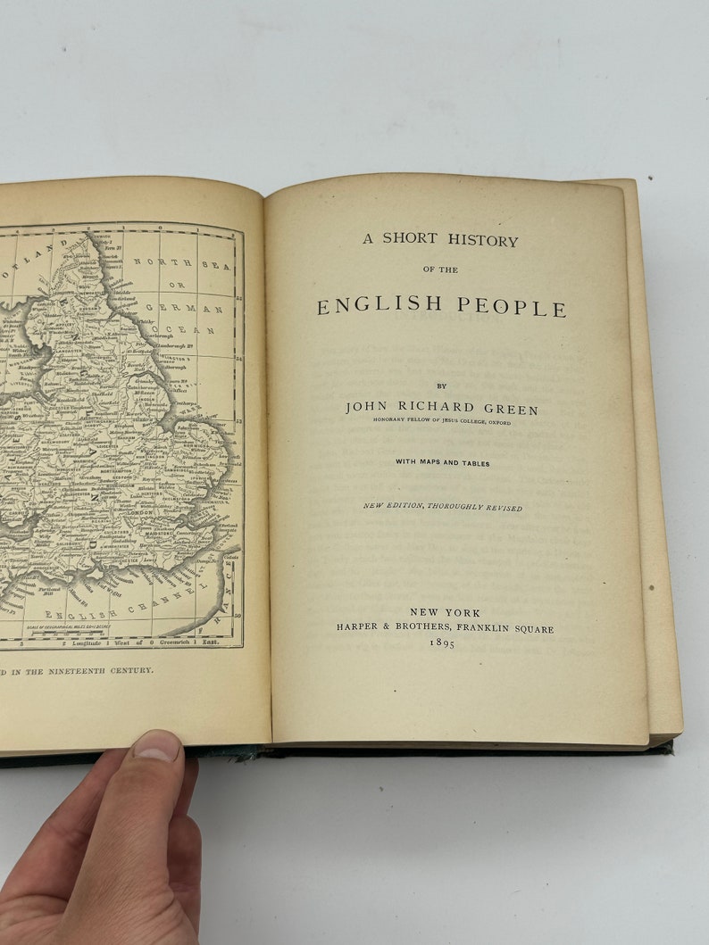 1895 A Short History of the English People Green Hardcover Illustrated ...