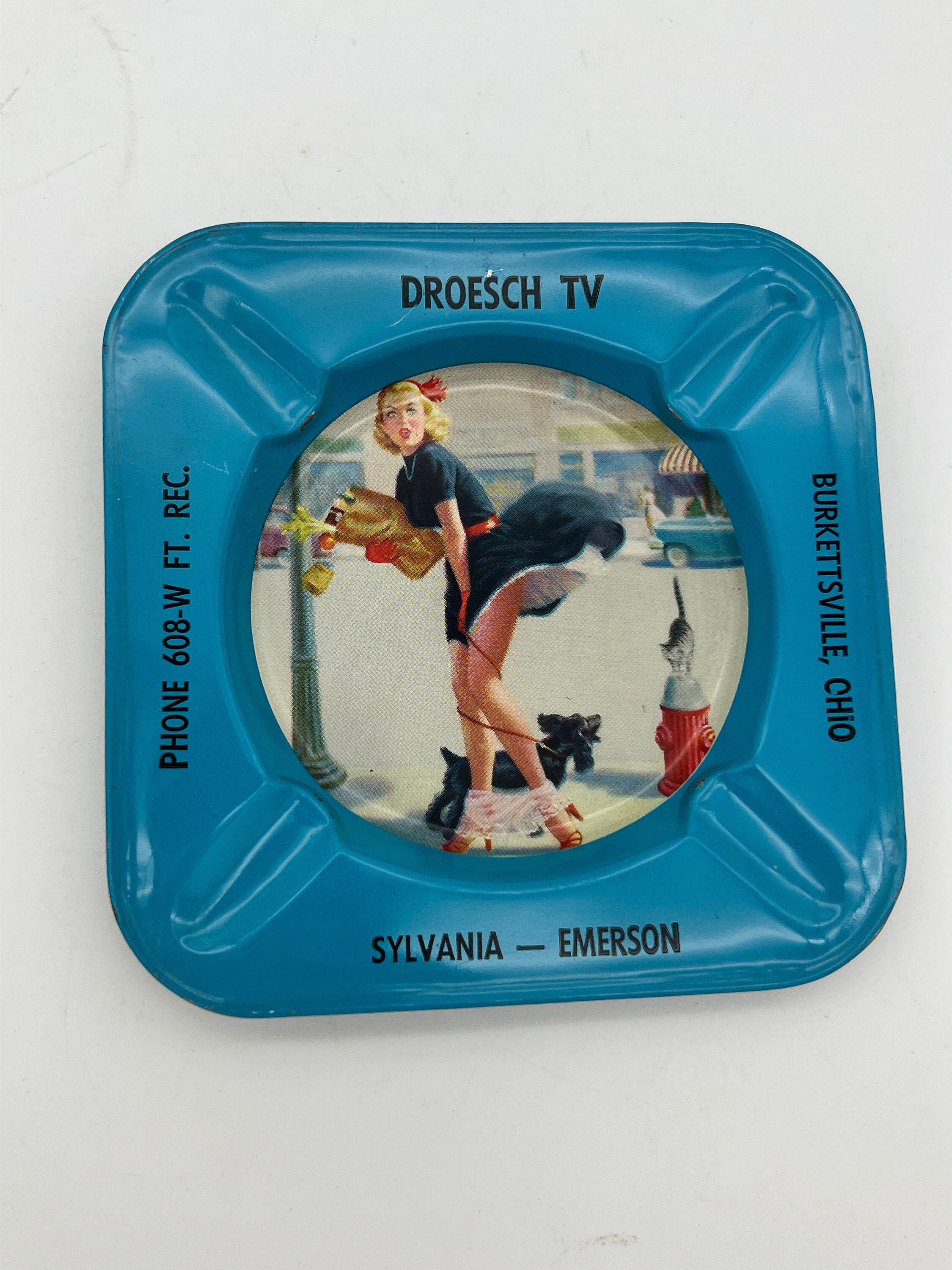 Vintage Mid Century Tin Metal, Pinup Women Advertising Ashtrays ...