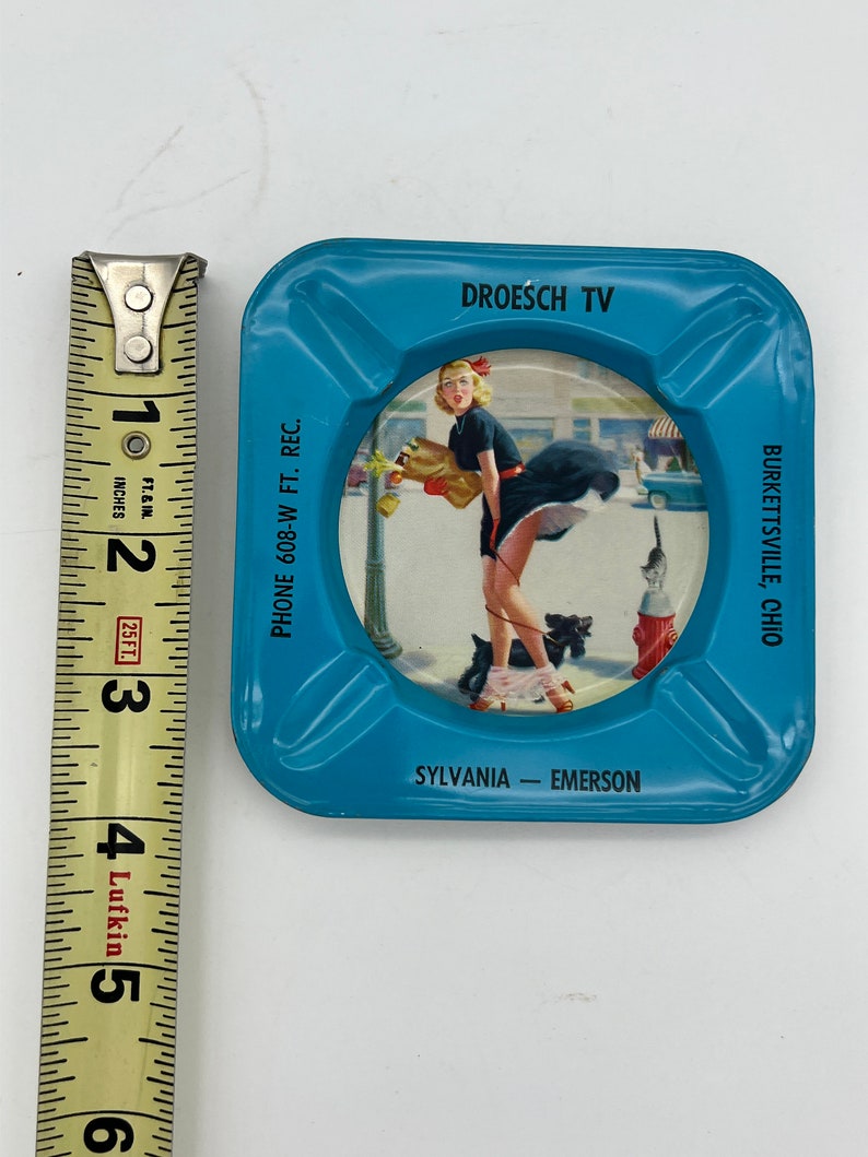 Vintage Mid Century Tin Metal, Pinup Women Advertising Ashtrays ...