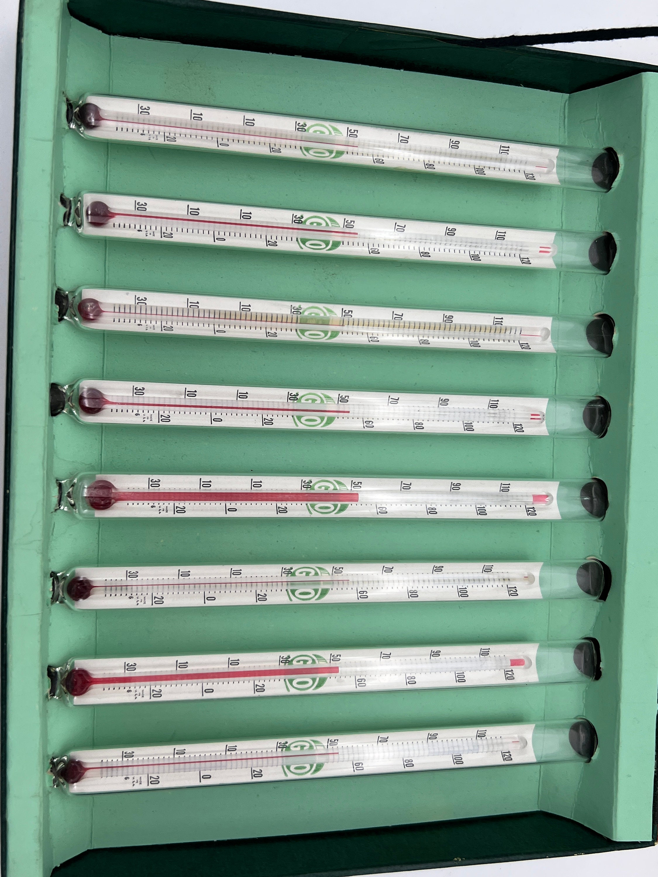 Set of 8 Vintage Glass Beverage Thermometers. - Etsy